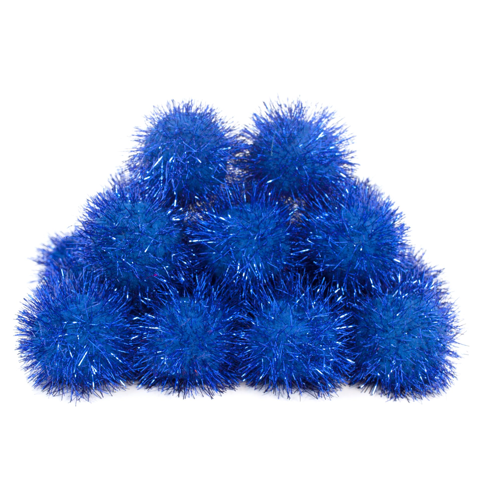 35mm Royal Blue Glitter Pom Poms For Crafts Decoration Sewing Card ...