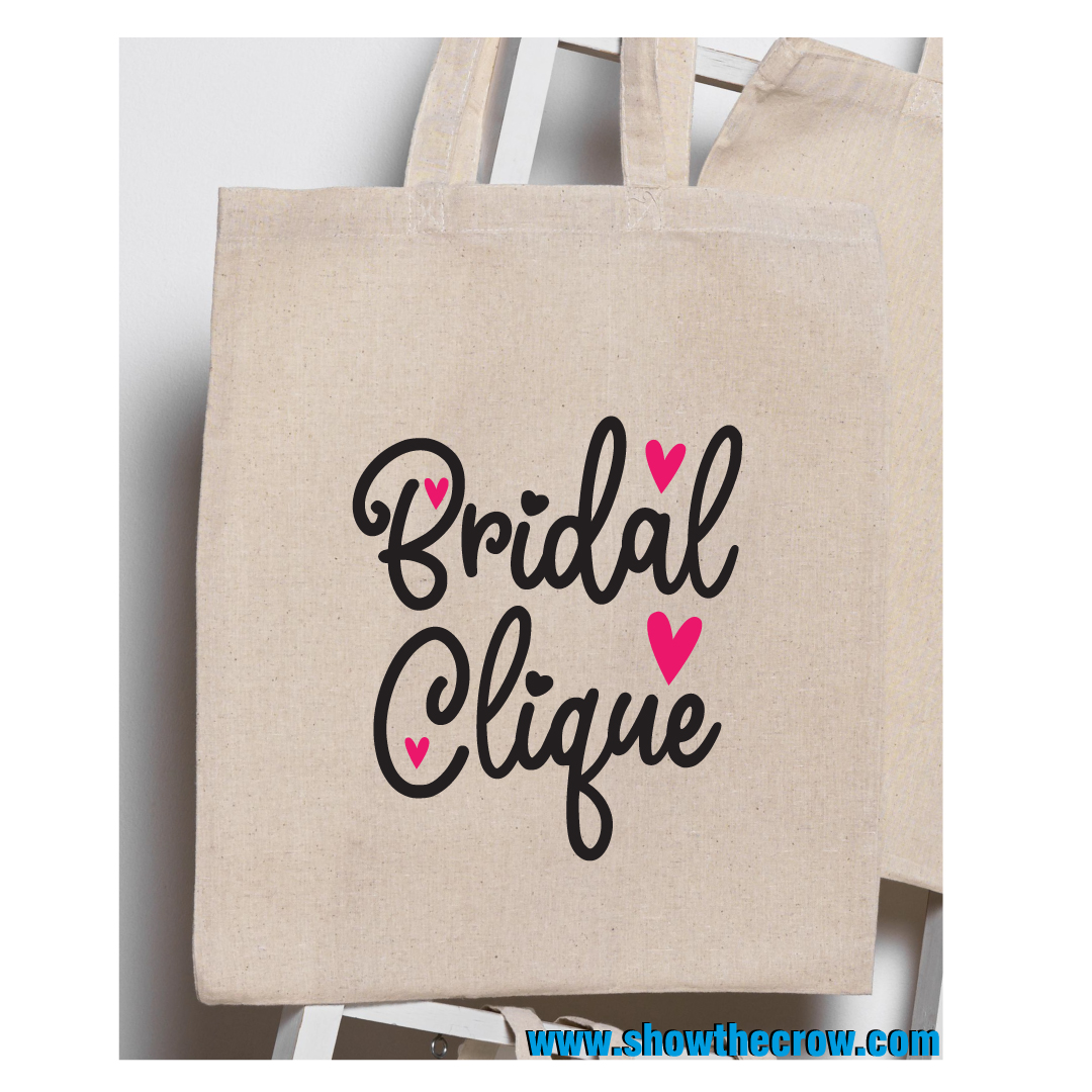 "Bridal Clique" Wedding 100% Premium Cotton Tote Gift Shoppers Bag ...