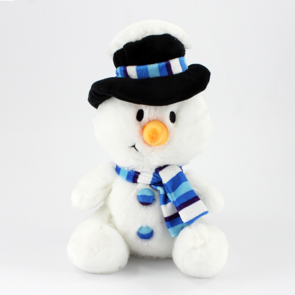 25cm Festive White Sitting Snowman Christmas Soft Toy Teddy Ornament ...